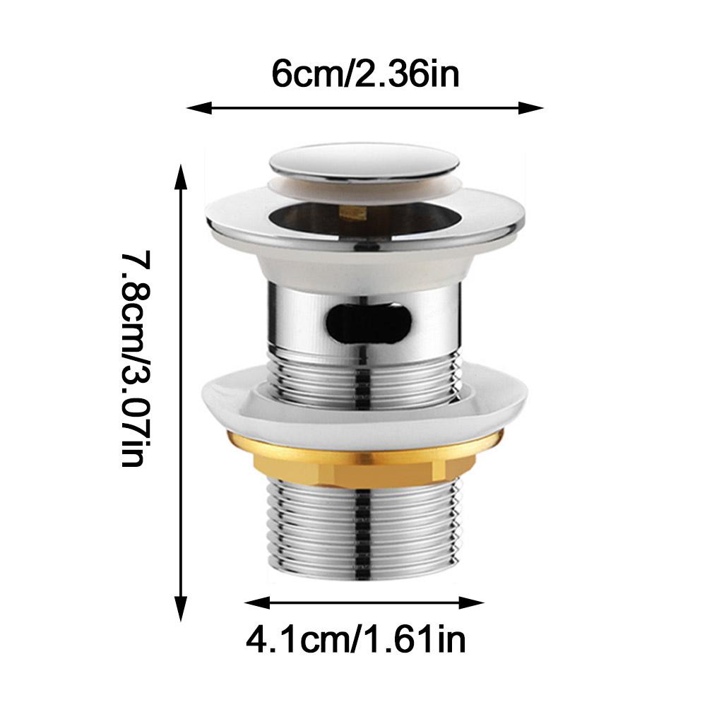 Basin Pop-Up Drain Plug 41mm Button Pop Up Bathroom Sink Drainer ...