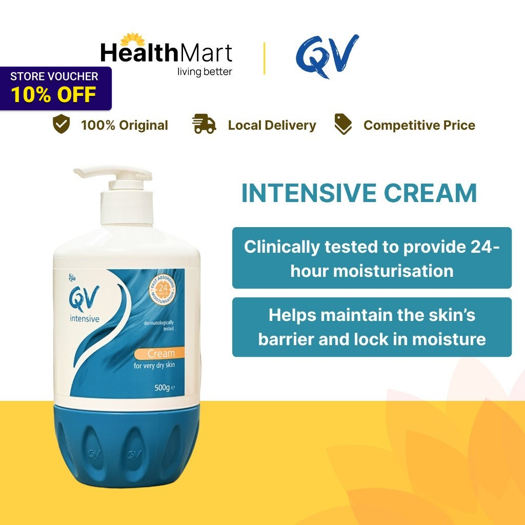 [SG] QV Intensive Cream for Very Dry Skin, 500g (24-hour moisturization ...