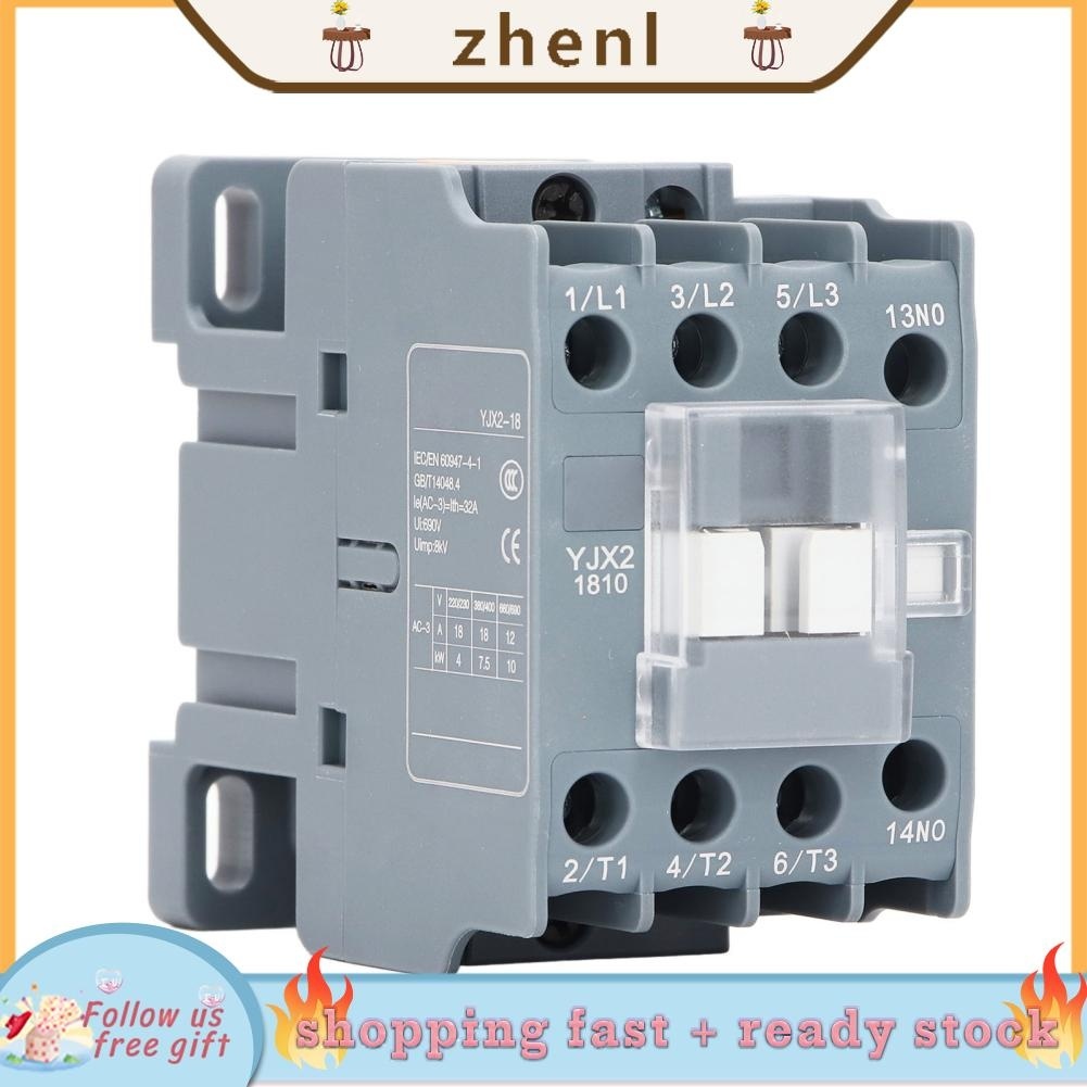 Zhenl Normally Open Contactor AC 18A 35mm Rail Mounting for Circuit ...