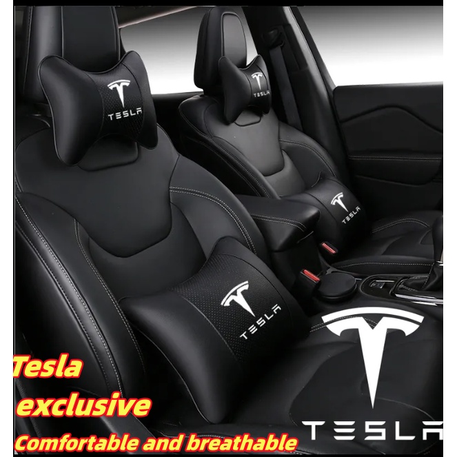 Tesla Headrest, Waist Cushion, Neck Pillow Exclusive Logo Tesla Model3 ...
