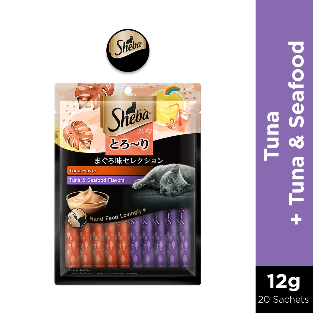 SHEBA Melty Cat Treats in Tuna Flavor and Tuna & Seafood Flavors ...