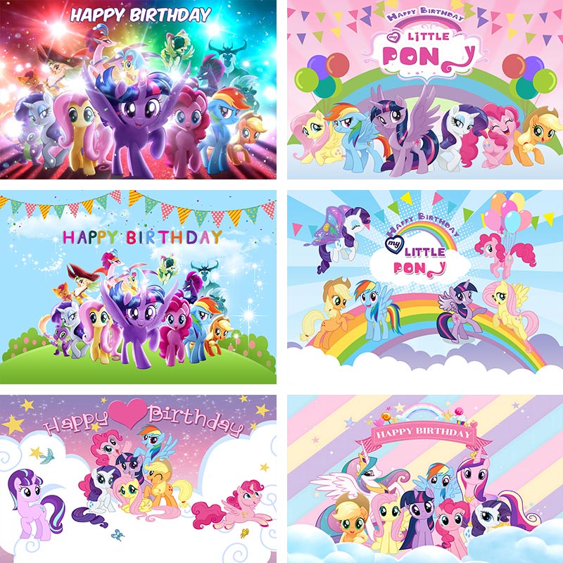 Little Pony Backdrop For Photography Baby Shower Kids Children Girl ...