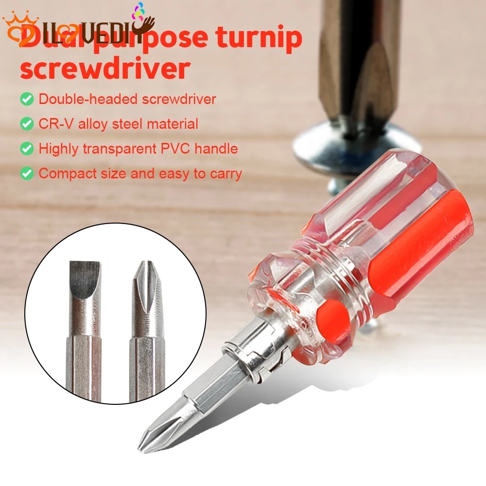 Mini Screwdriver - Dual Purpose Slotted/Phillips Screwdriver - Stubby ...