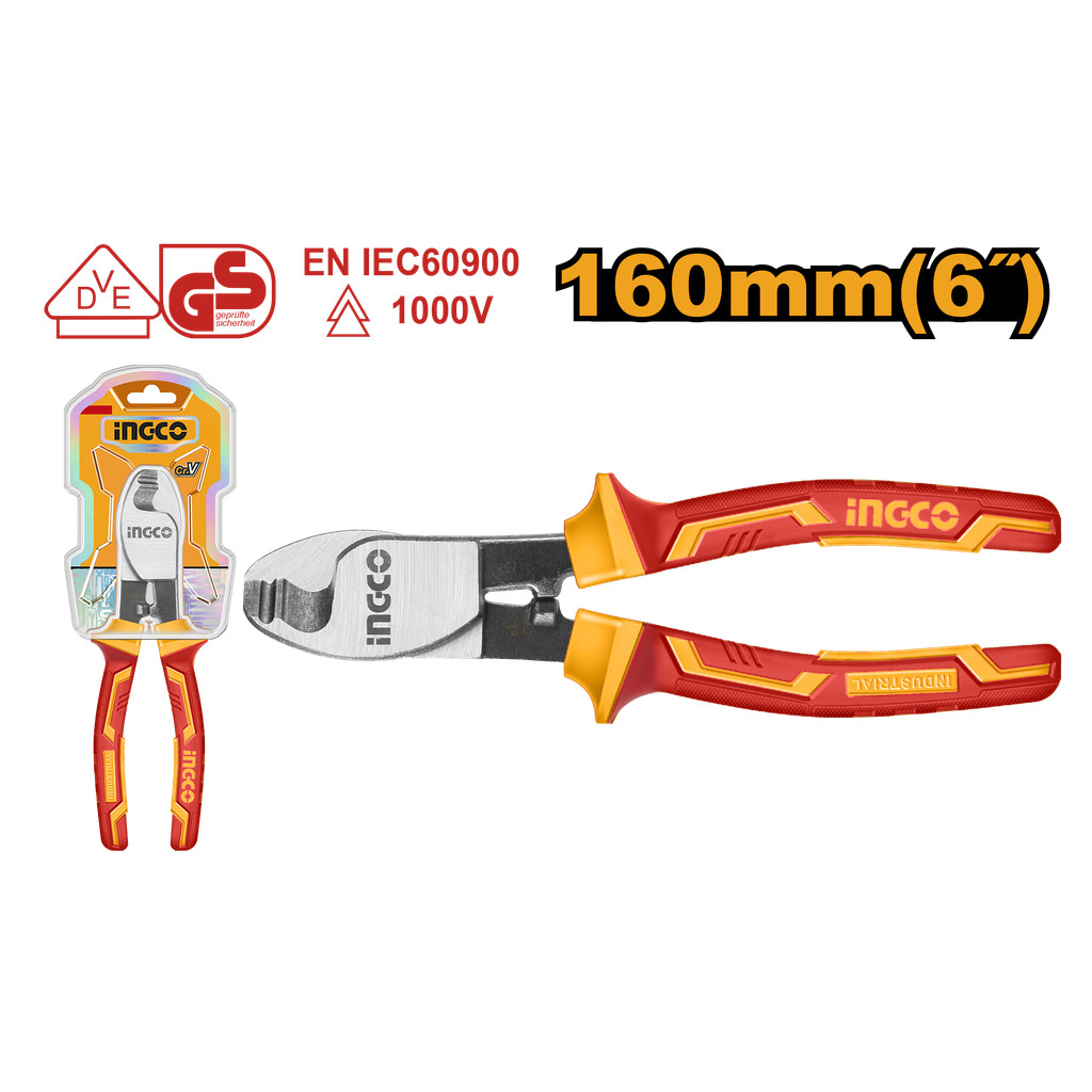 INGCO CABLE CUTTER 6 Inch 1000 V Electrical INSULATED Handle Model ...