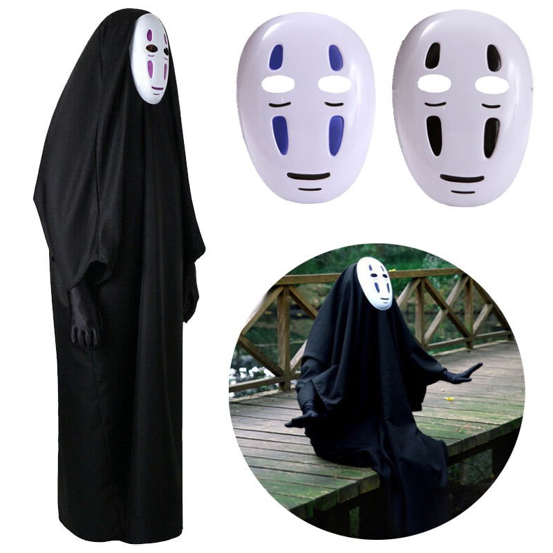 No Face Man Spirited Away Cosplay Costume Mask Gloves Faceless Cloak ...