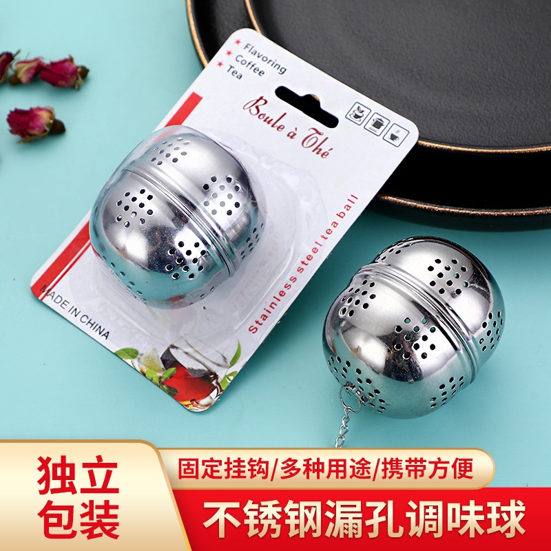 304 Stainless Steel Seasoning Ball Soup Bag Filter Ball Mesh Herbal ...