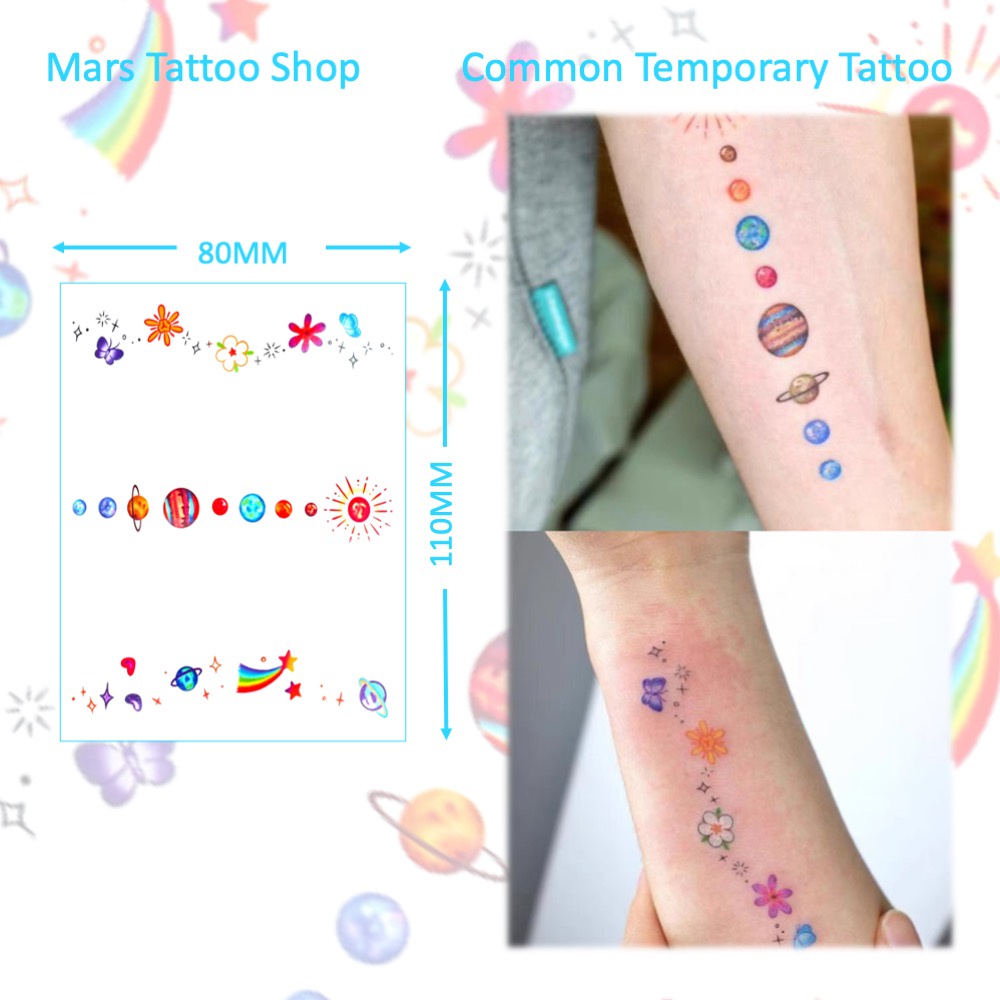 【Mars Tattoo】Common Tattoo, Colored Tattoo, Long Lasting,Temporary ...