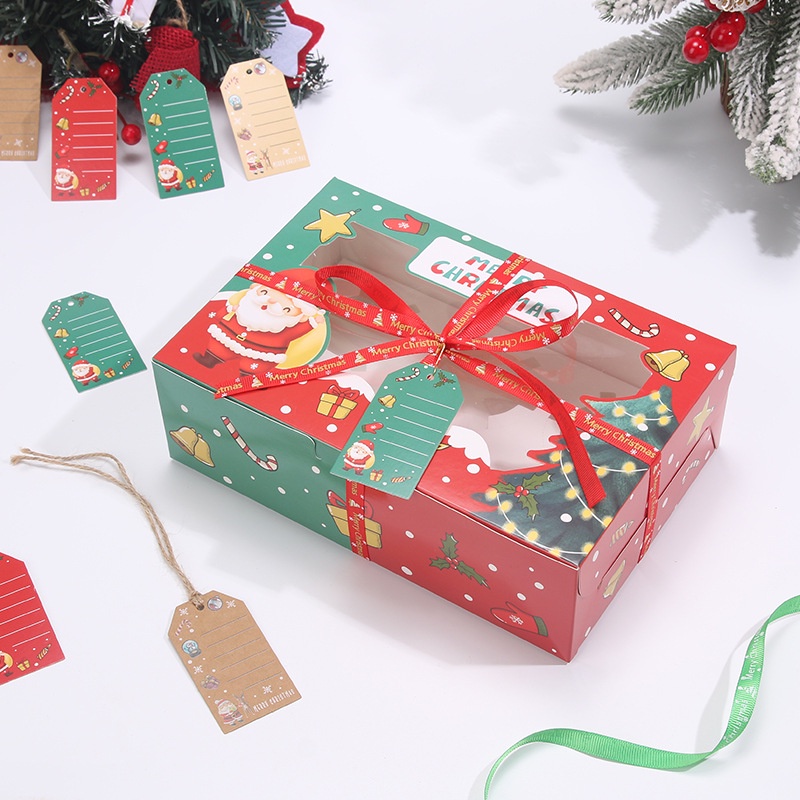 2025 10pcs/20pcs/Xmas cake box/Creative Window Christmas Cupcake Gift ...