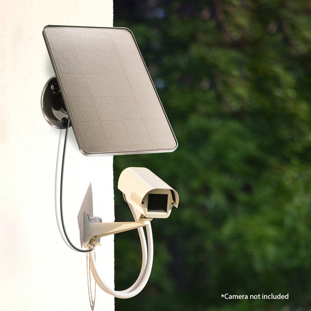 10W 5V Solar Panel for Outdoor Security Camera With DC5521/USB-C Port ...