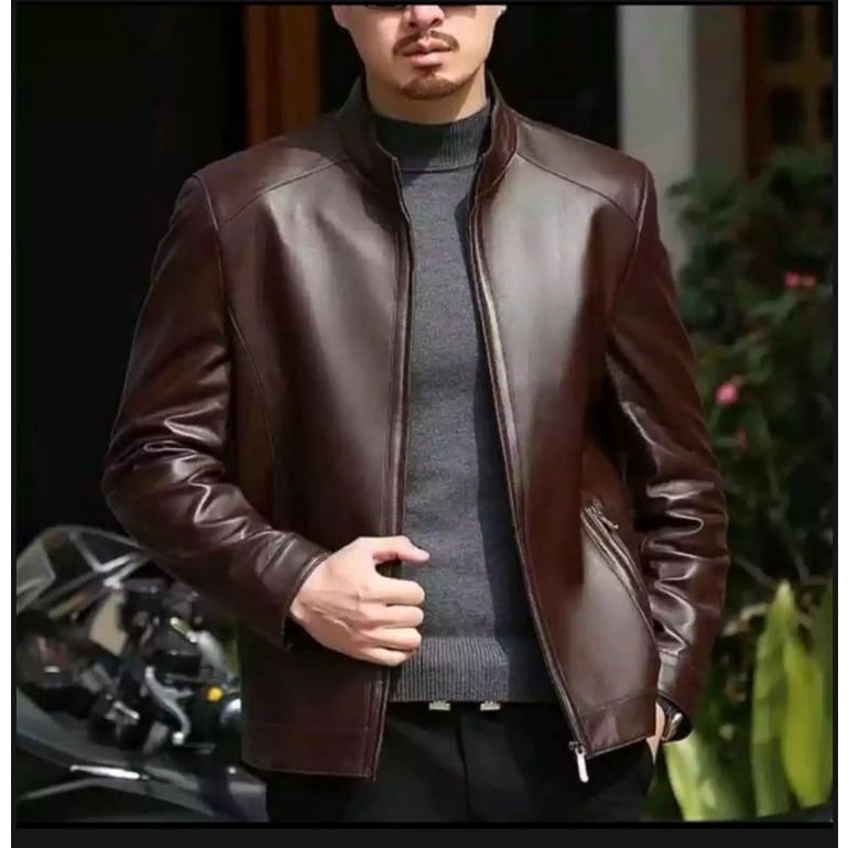 Men's jumbo Leather Jacket Motorcycle/Men's jumbo Leather Jacket garut ...