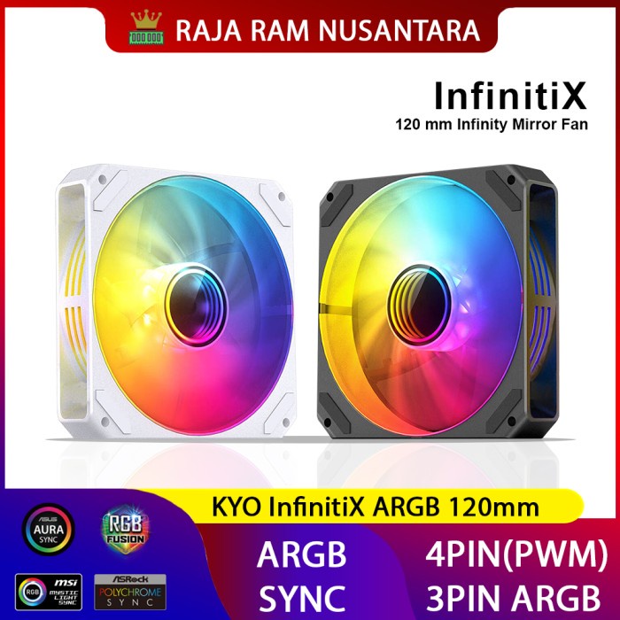 Kyo InfinitiX Fan ARGB 120mm ARGB Sync 3 in 1/5 in 1 Fan case ARGB | Shopee Singapore