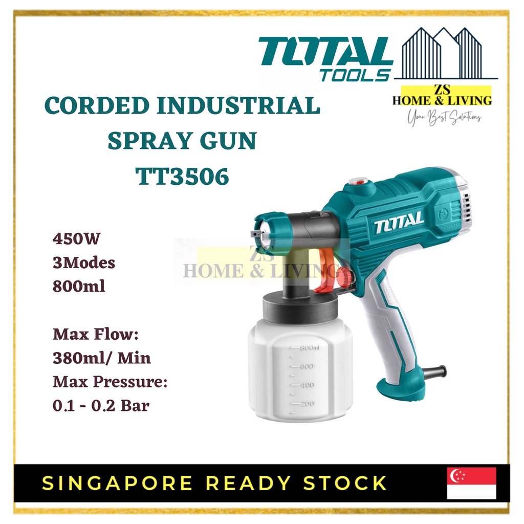 Total Paint Spray Gun TT3506 450W Corded Spray Gun | Shopee Singapore
