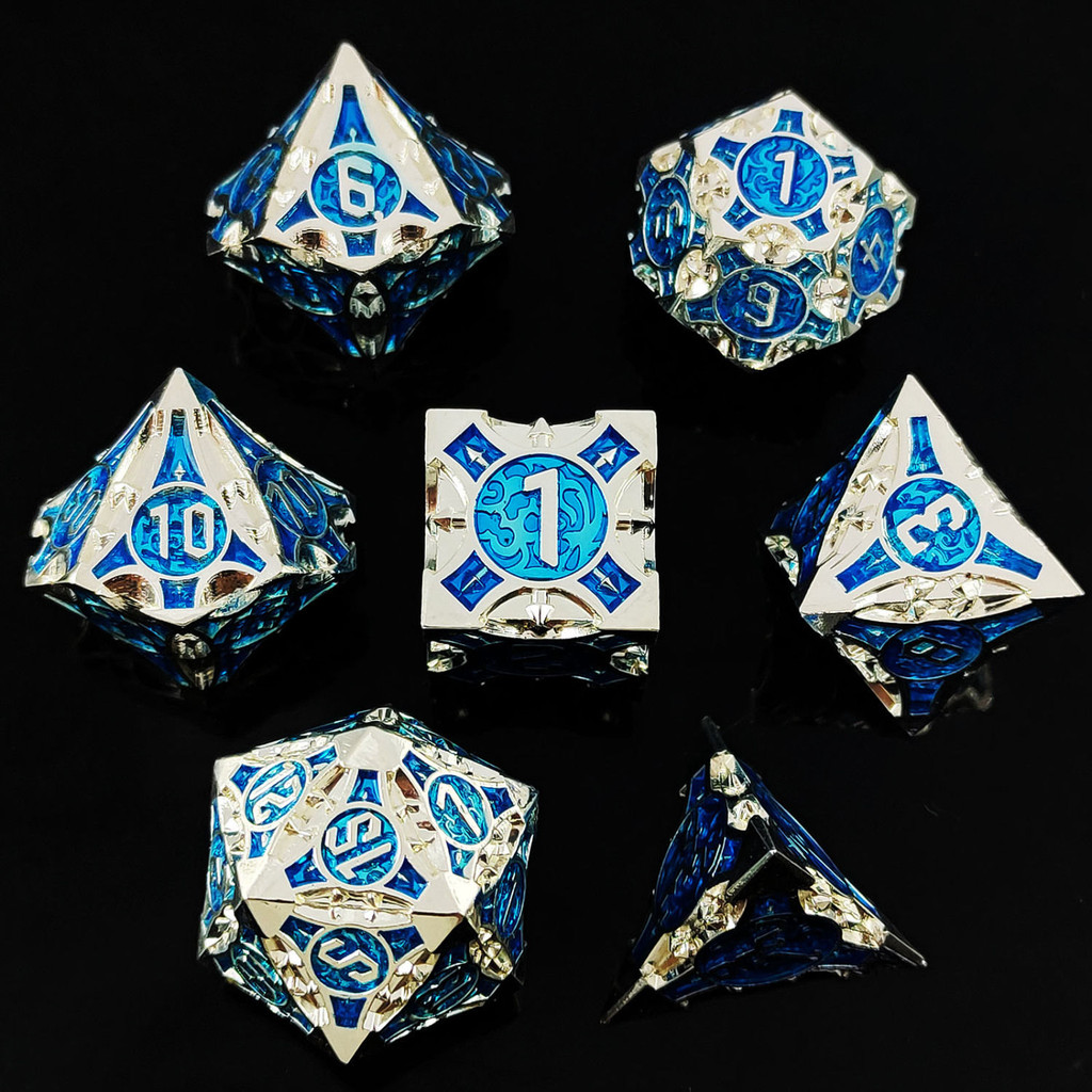 Metal Solid DND Dice Set TRPG CRPG D20 Dungeon and Dungeon COC Running Team Board Game Metal ...