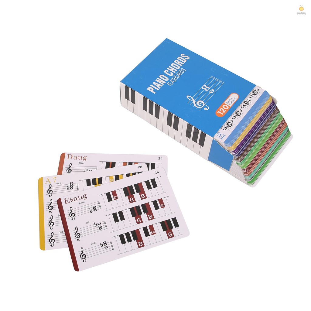 Piano Chord Card Piano Chords Chart Finger Chart 120pcs Color Coded ...