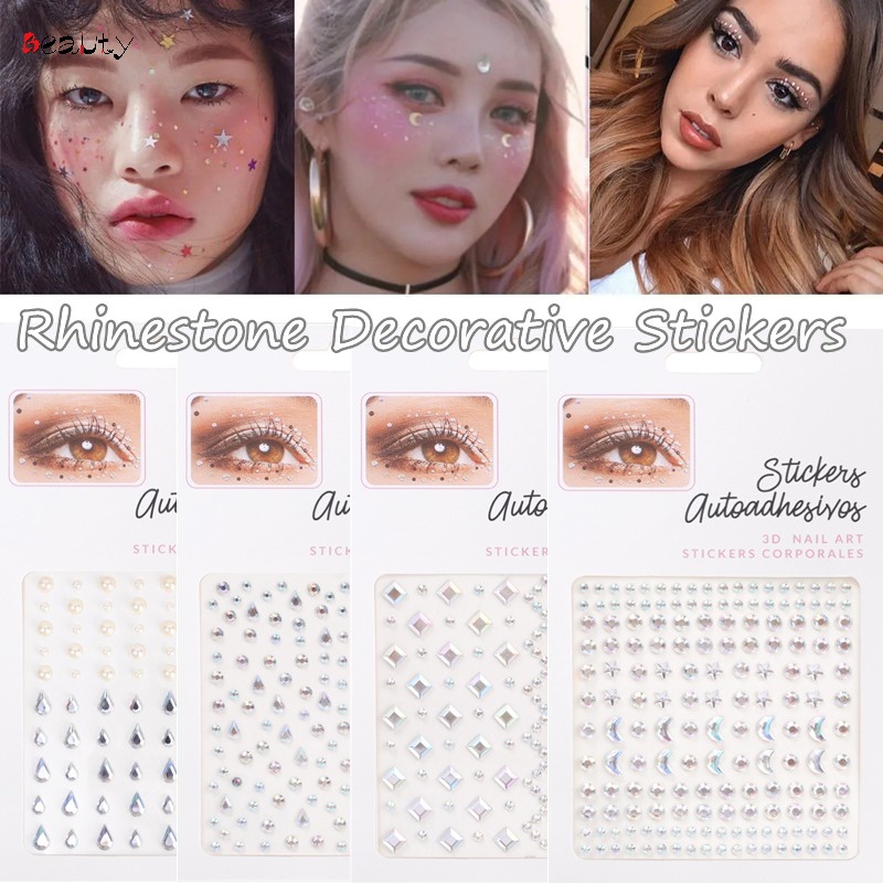 1Sheet Diamond Makeup Eyeshadow Sticker Imitation Pearl Rhinestones ...