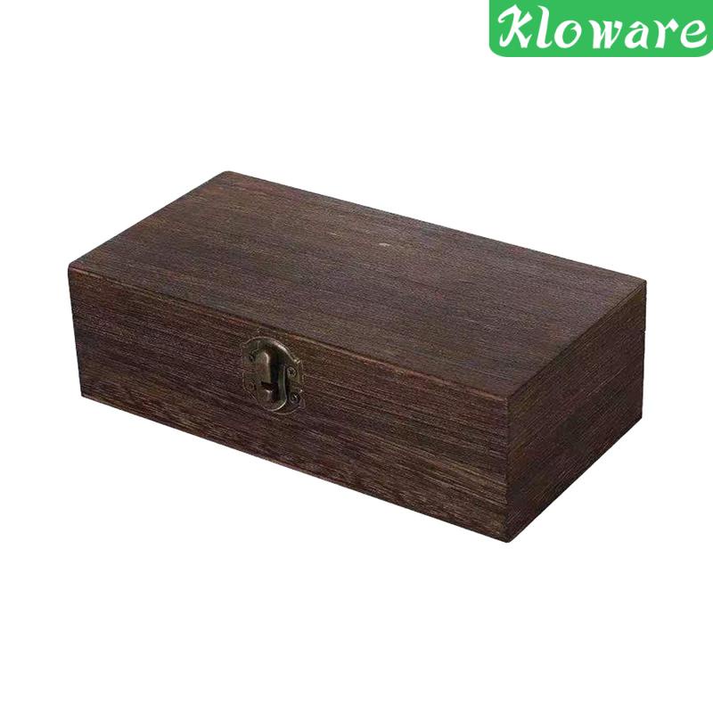 [Kloware] Wooden Storage Box with Hinged Lid and Front Clasp, Small ...