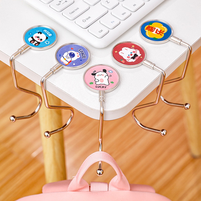 Student Desk Backpack Hook with No Punching Hook Cute Cartoon Portable ...