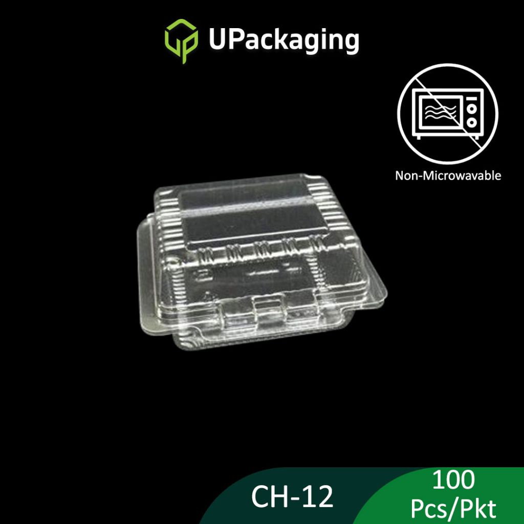 [100 Pcs] CH-12 CLAMSHELL CONTAINER Transparent OPS Plastic Locking ...