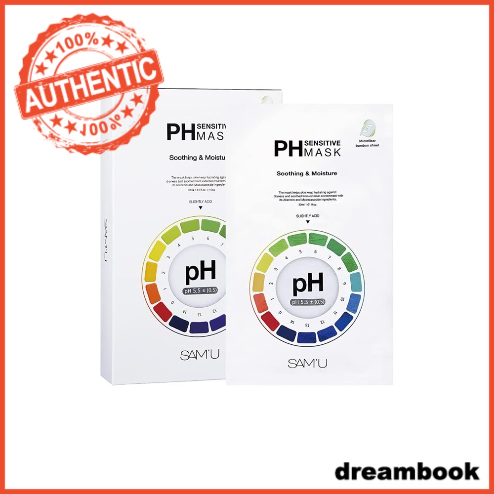 Samu pH Sensitive Soothing & Moisture Mask (10 sheets) | Shopee Singapore