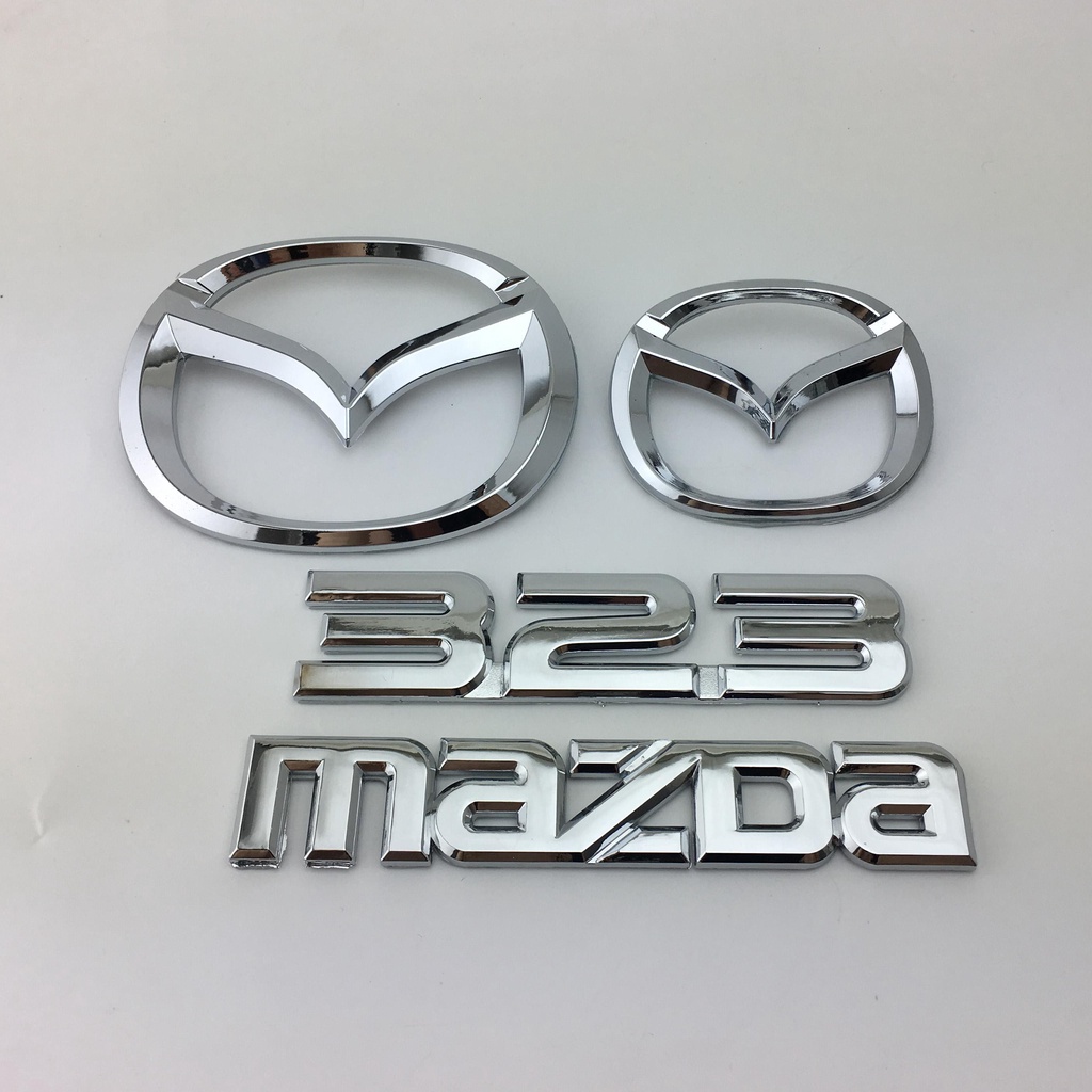 Mazda 323 Logo, 323 Front and Rear Logo, MAZDA English Logo, Rear Trunk ...
