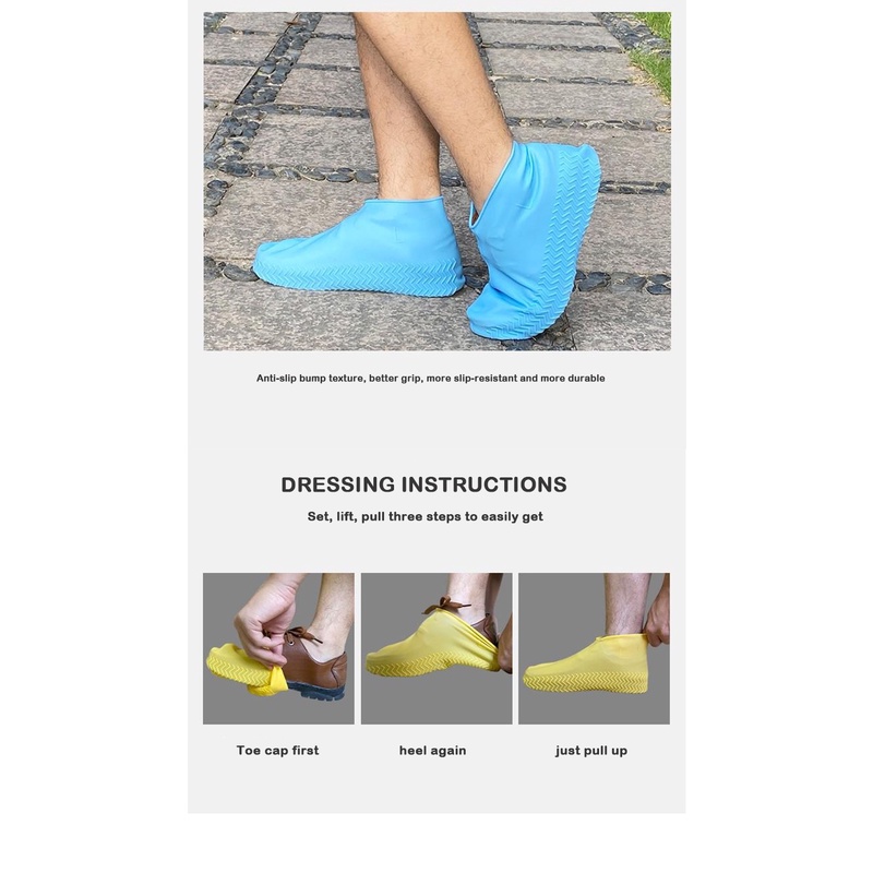 ⚡SG HOT SALE⚡Anti Slip Silicone Water Proof Shoe Cover Rain Boot Cover ...