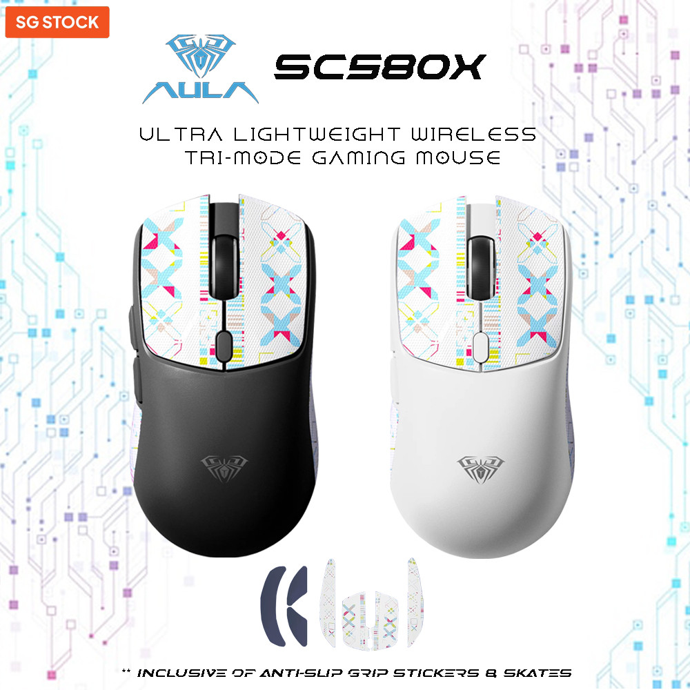 【SG】AULA SC580X Lightweight Wireless High DPI Poll Rate Gaming Mouse ...