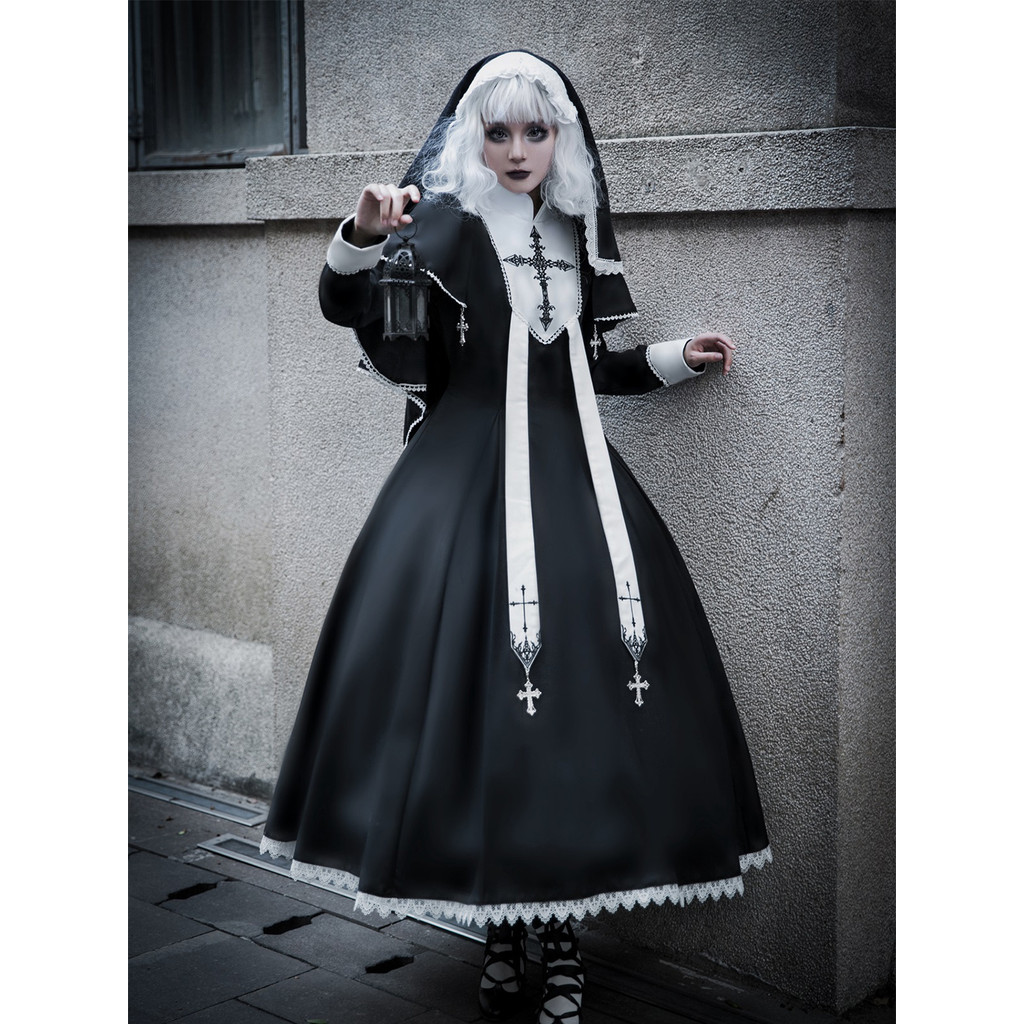 Hot sale Original Monastery Lolita Dark Series Nun Cross Lolita Dress ...