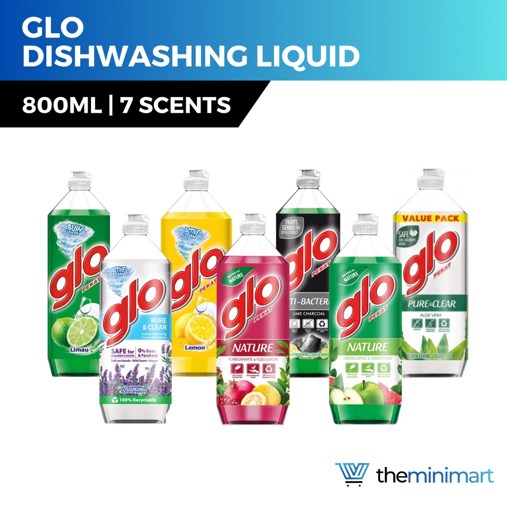 Glo 800ml 1.2L Active Foam Dishwashing Liquid Tough on Grease, Gentle on Hands | Shopee Singapore