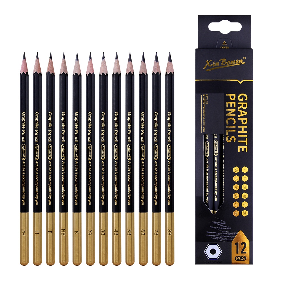 Ossayi Professional Charcoal Pencils Set - 12Pcs Sketch Black Pencils ...