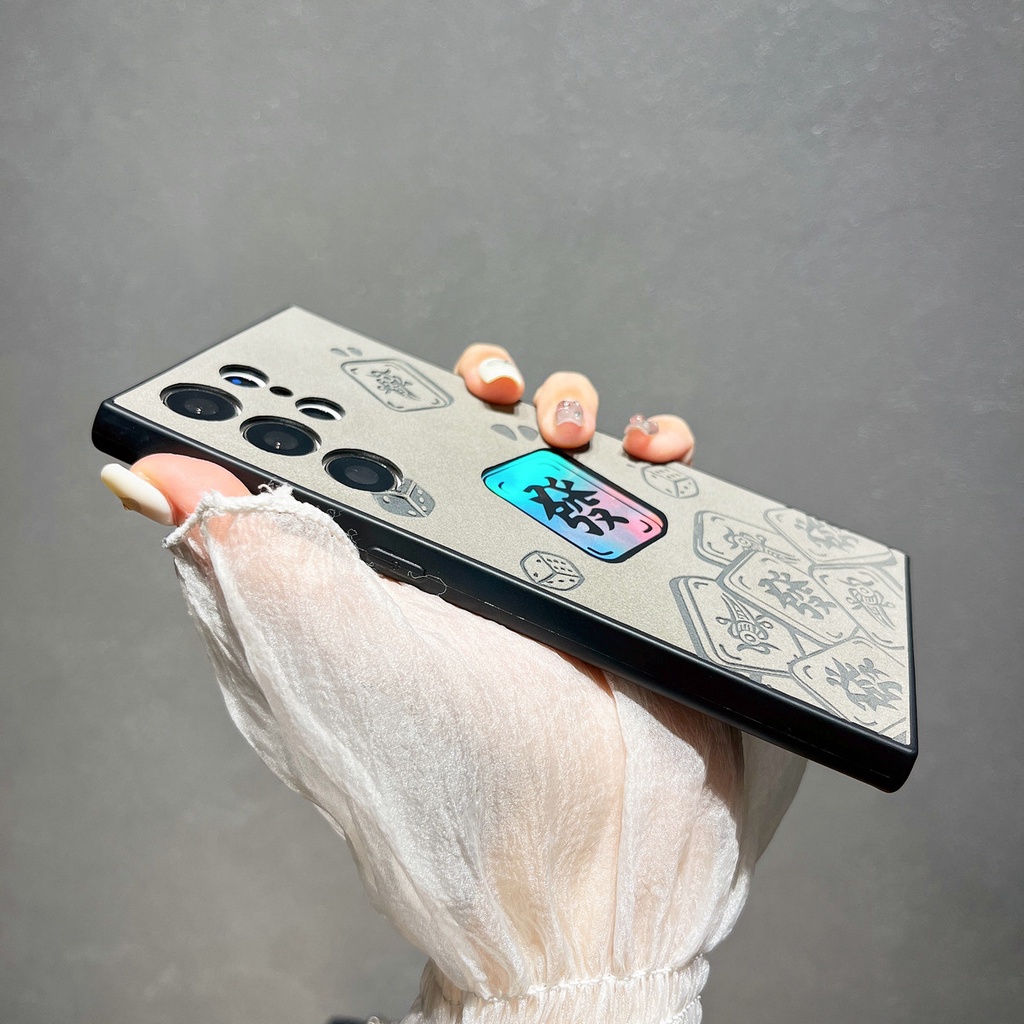 Gradient Laser Mahjong Hair for Samsung S24 Ultra Phone Case S23 Ultra ...