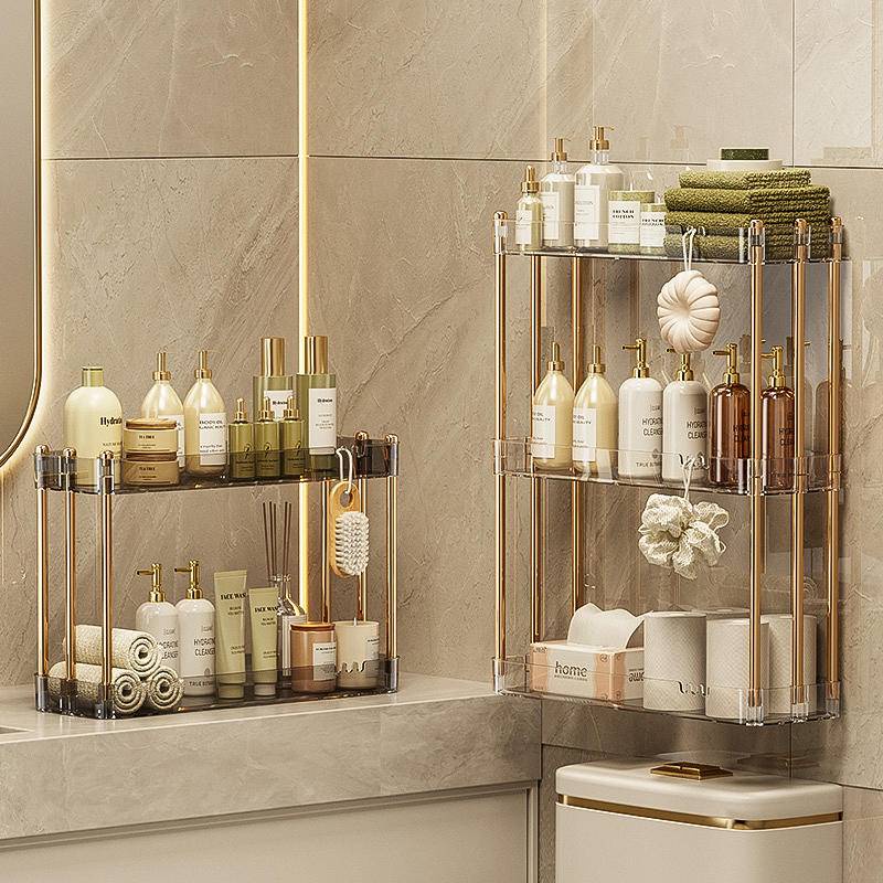 Nehem - Light Luxury Multi story Bathroom Kitchen Storage Rack with No ...