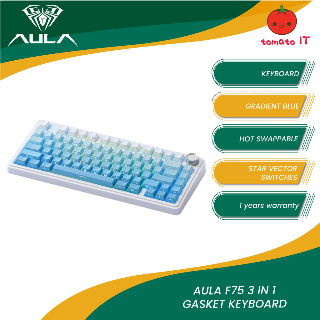 AULA F75 3-in-1 Gasket Mount 75% Mechanical Keyboard - Star Vector Switch | Shopee Singapore