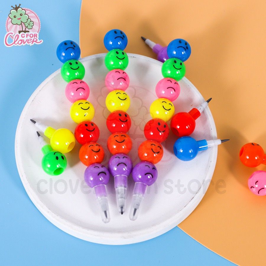 Funny rainbow STACKING PENCIL Color Colored Pencils Change Piles Of Old ...
