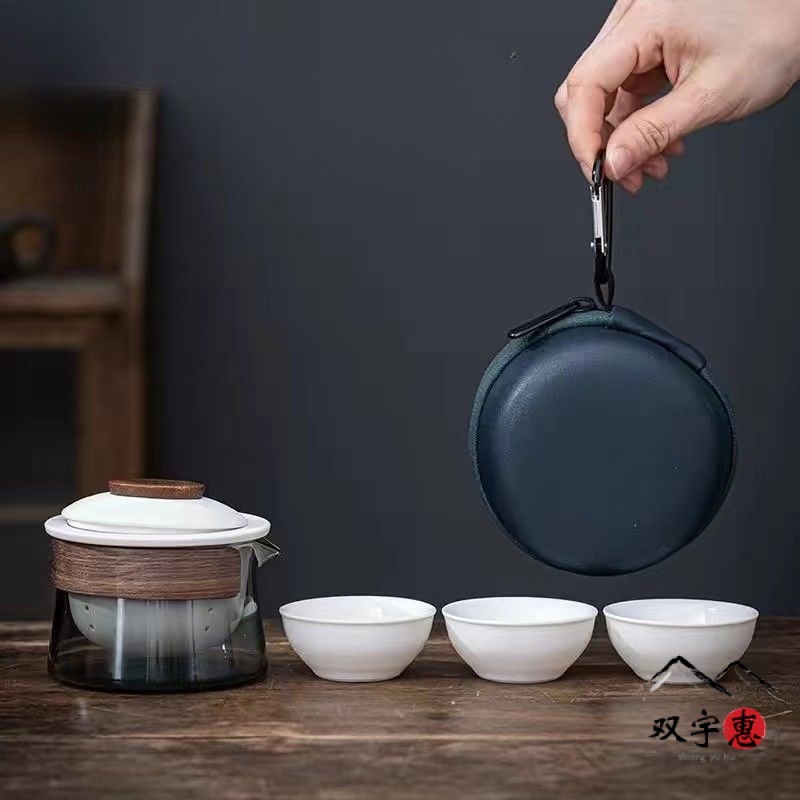 Portable Palace Style Tea Set Chinese Style Tea Set One Pot Three Cups ...