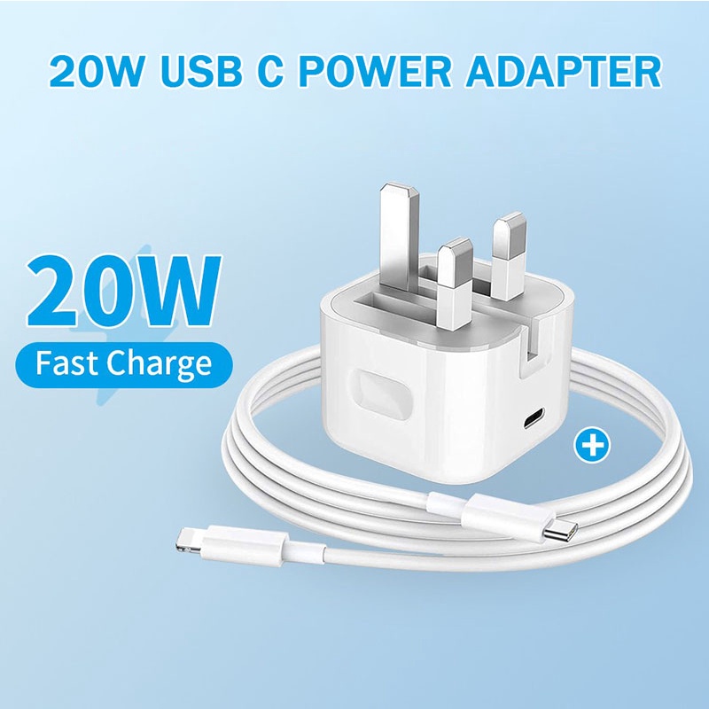 20W PD Power Adapter USB C Fast Charger With 1Meter Cable Tpye C Cable ...