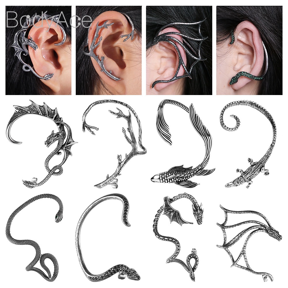 Bodyace Punk Gothic Ear Piercing 1 PC Stainless Steel Stud Earrings ...