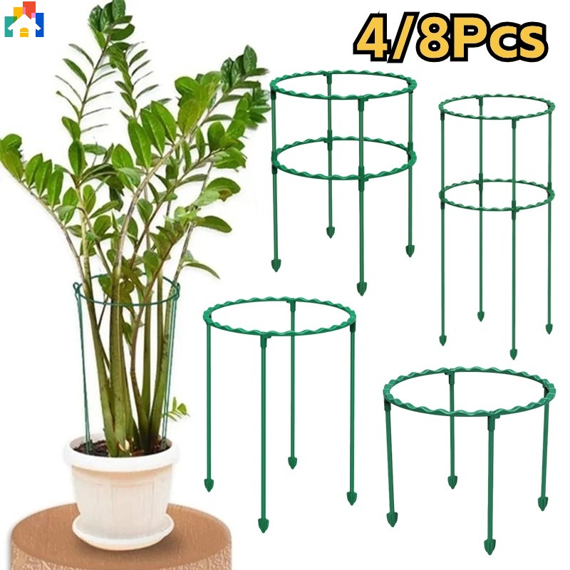 4/8Pcs Plant Support Pile Frame Greenhouse Arrangement Round Fixing Rod ...