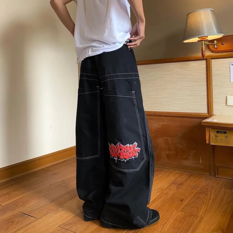 【X-MEN】Retro street JNCO jeans unisex hiphop nine-minute wide-leg jeans ...