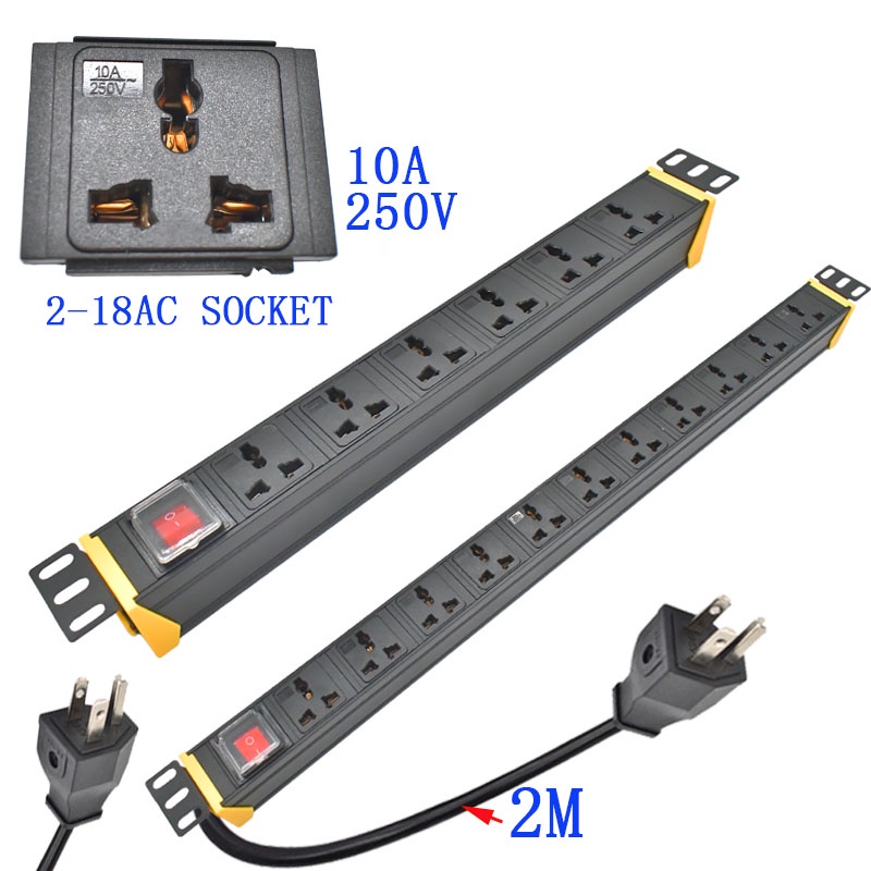 360 degree rotating hook PDU Power Distribution Unit 2 & 18 Ways US 3 ...