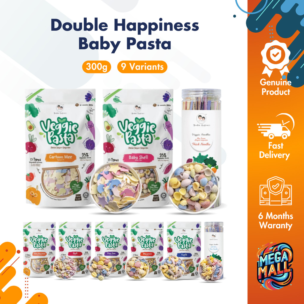 Double Happiness Baby Pasta 300g - Veggie, Thin/Thick, No Egg, No Salt ...