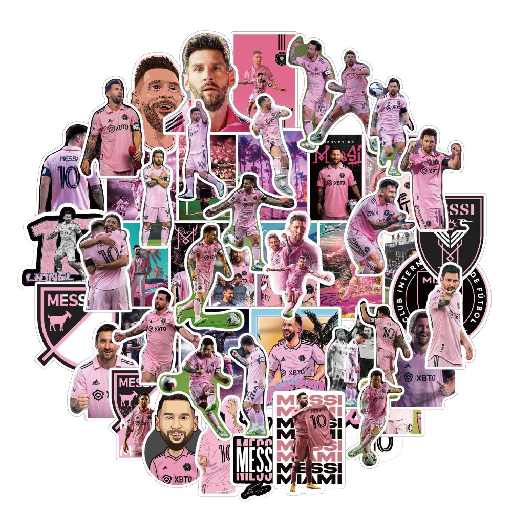 50PCS Inter Miami CF Lionel Messi Waterproof Graffiti Stickers For ...