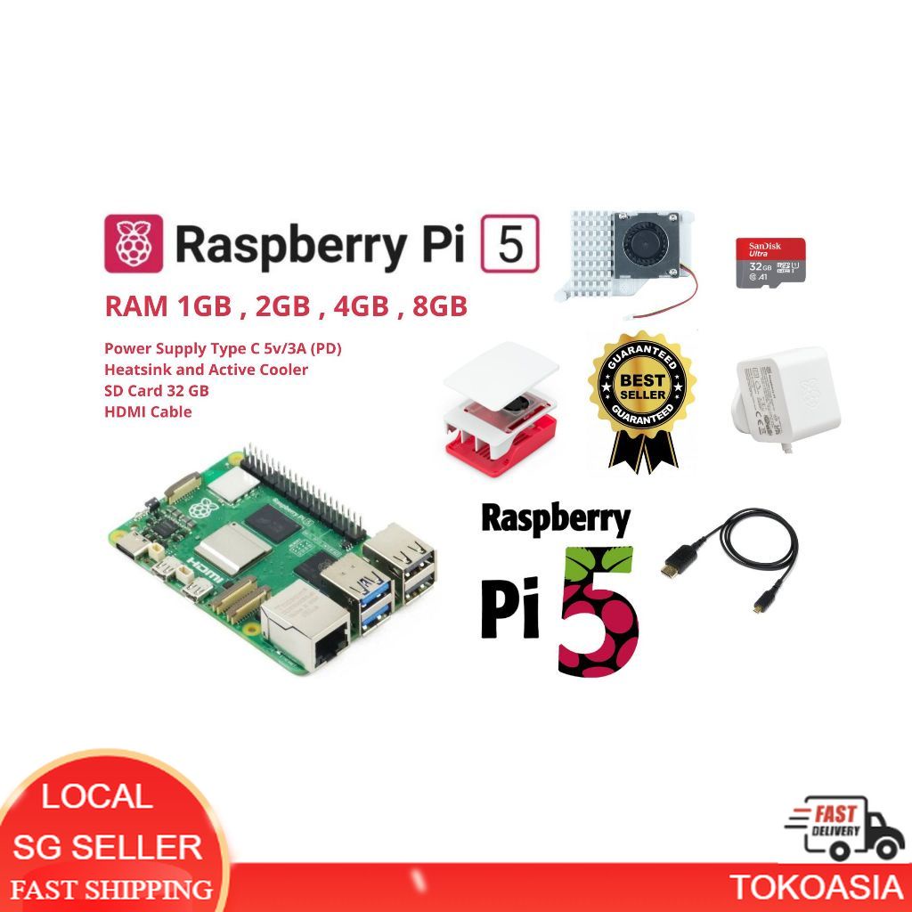 Raspberry Pi 5 - 1GB , 2GB , 4GB & 8GB | Shopee Singapore