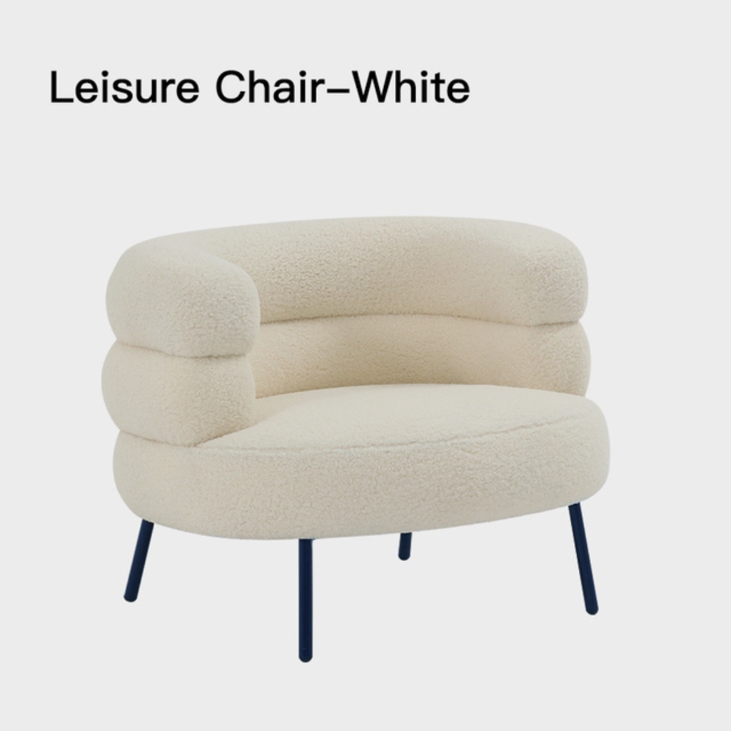 LPL Sofa Chair White Lamb Wool Longue Medieval Lounge Single Sofa Chair ...