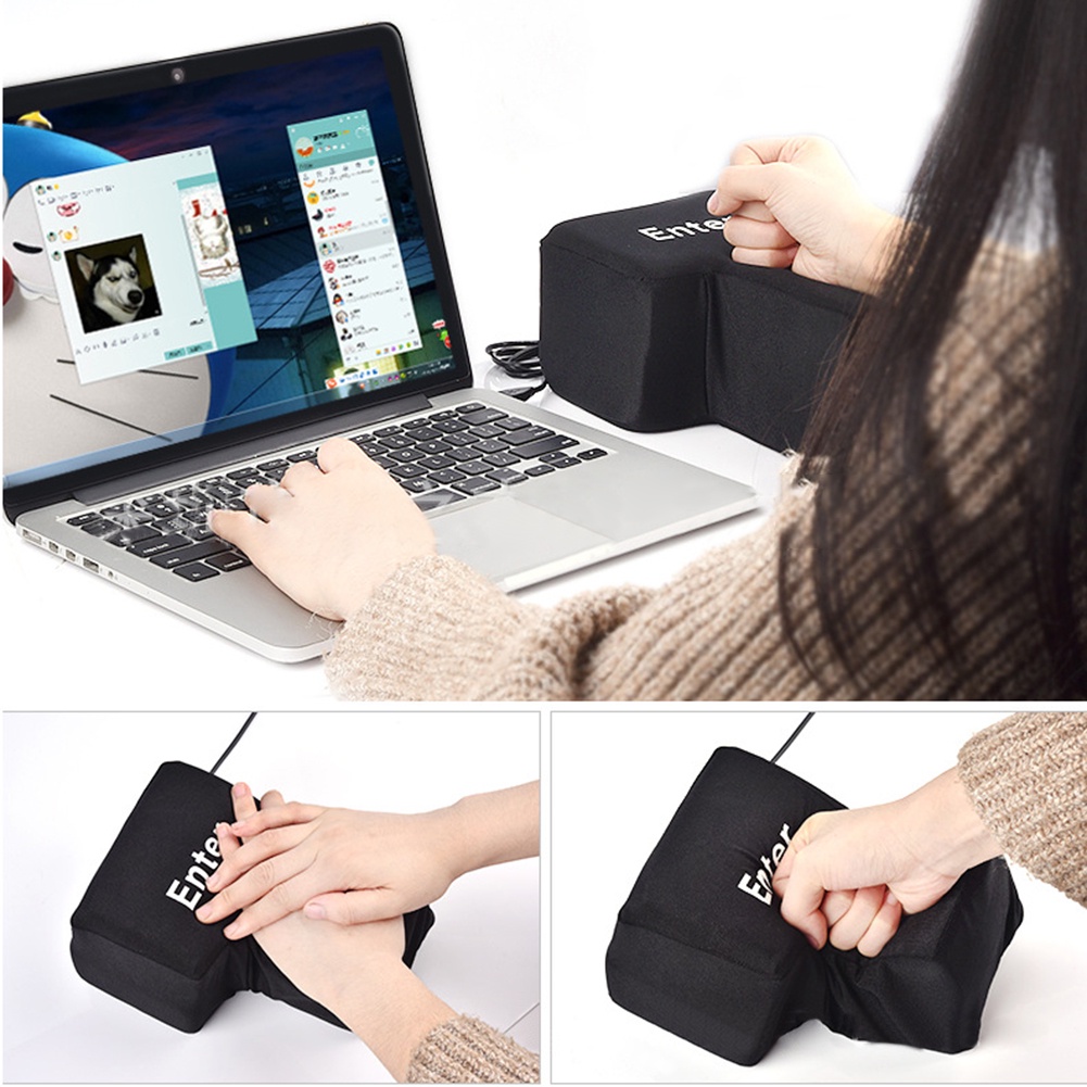 Anti-Stress Computer Huge Enter Key Big Giant USB Keyboard Vent Button ...