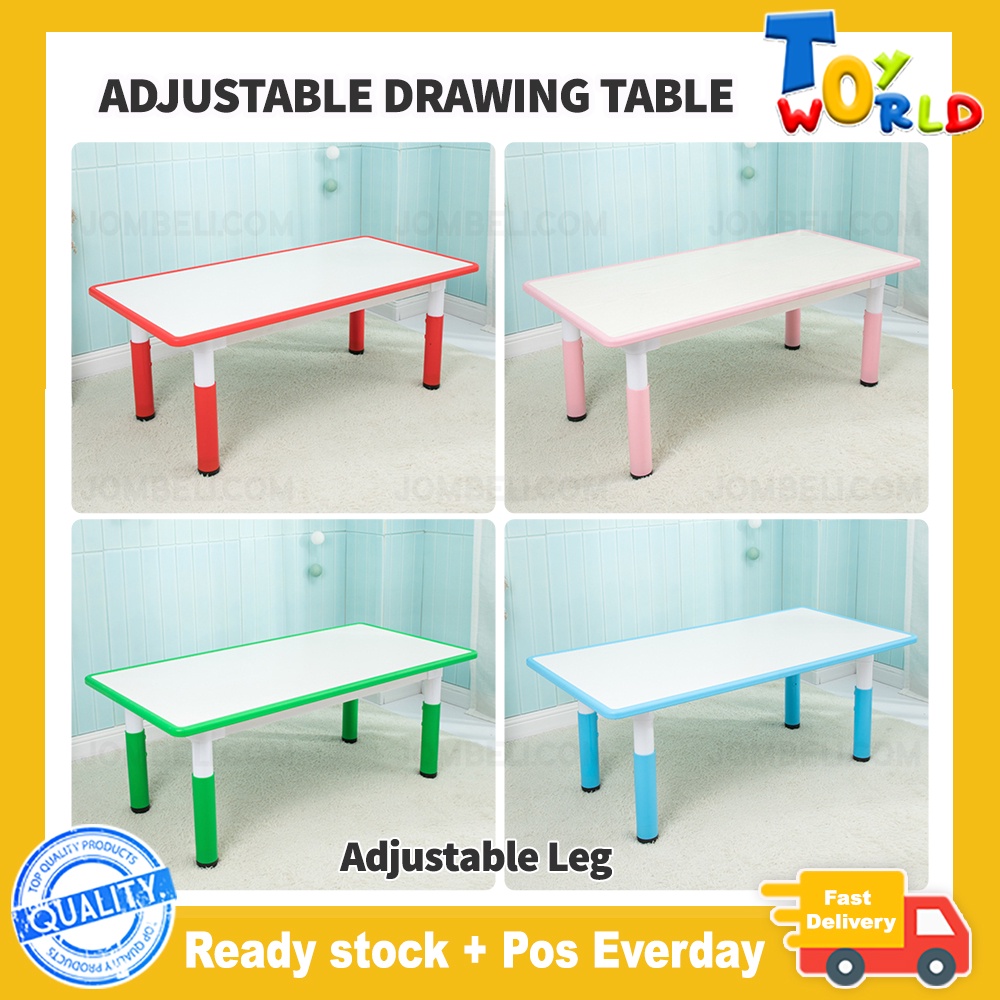 ADJUSTABLE DRAWING TABLE kids study table with whiteboard meja lukis ...