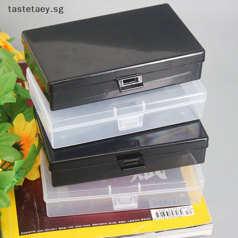 TT Transparent Plastic Storage Box Rectangle Organizer Stickers Box ...