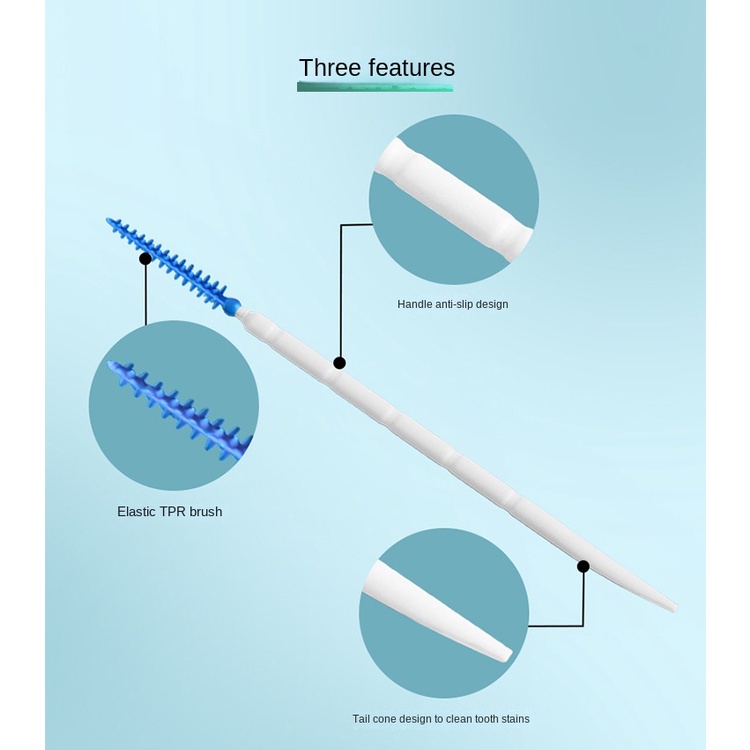 200 Pcs Double-head Toothpicks with Silicone Soft Brush Head Gum ...