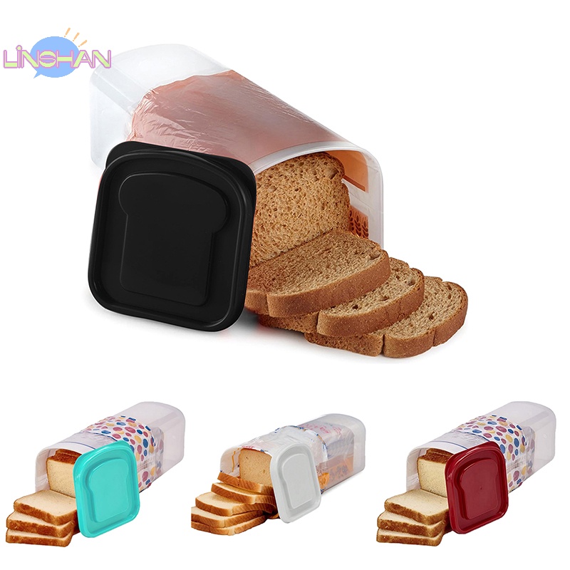 [LinshanS] Transparent Bread Box Toast Storage Box Clear Plastic Bread ...