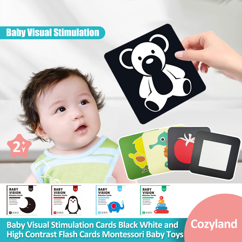 Cozyland Baby Visual Stimulation Cards Black White and High Contrast ...