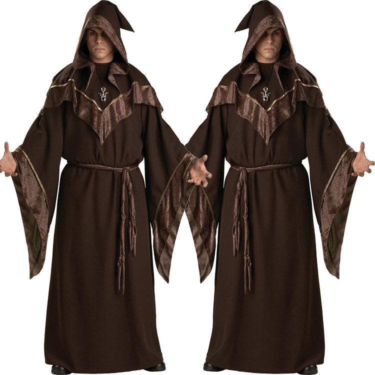 Adult Dracula Vampire Costume for Halloween Cosplay Wizard Robe Grim ...